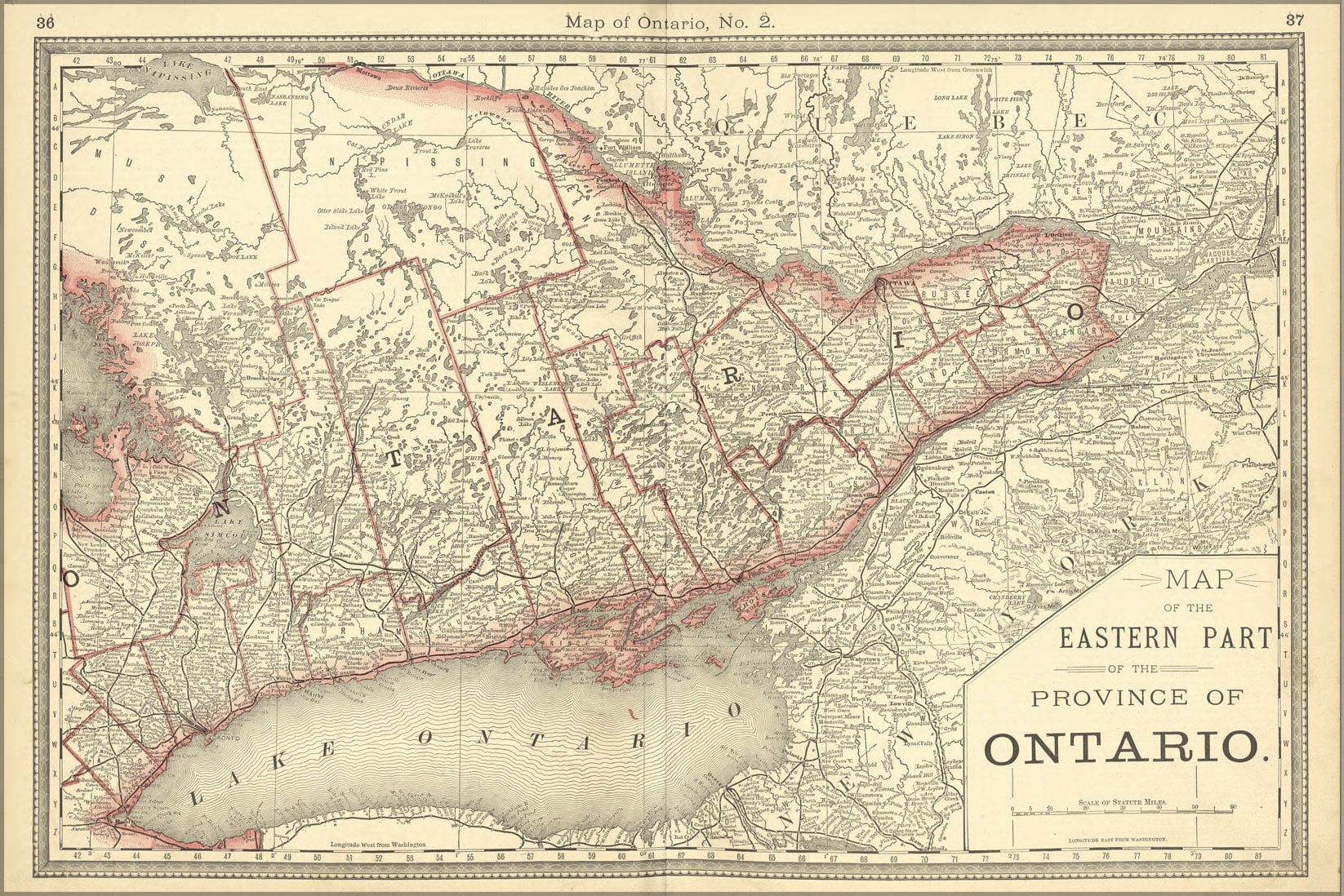 24"x36" Gallery Poster, map of eastern ontario 1881 - Walmart.com