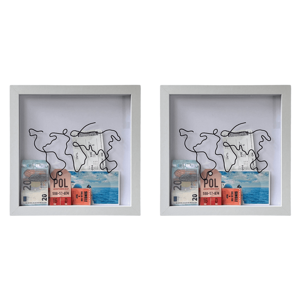 Shadow Box Frame Money Box Memory Box para niños y adultos (mapa de ...