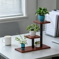 WMTOKK 3-Tier Wooden Plant Stand, Space Saving Flower Display Rack ...