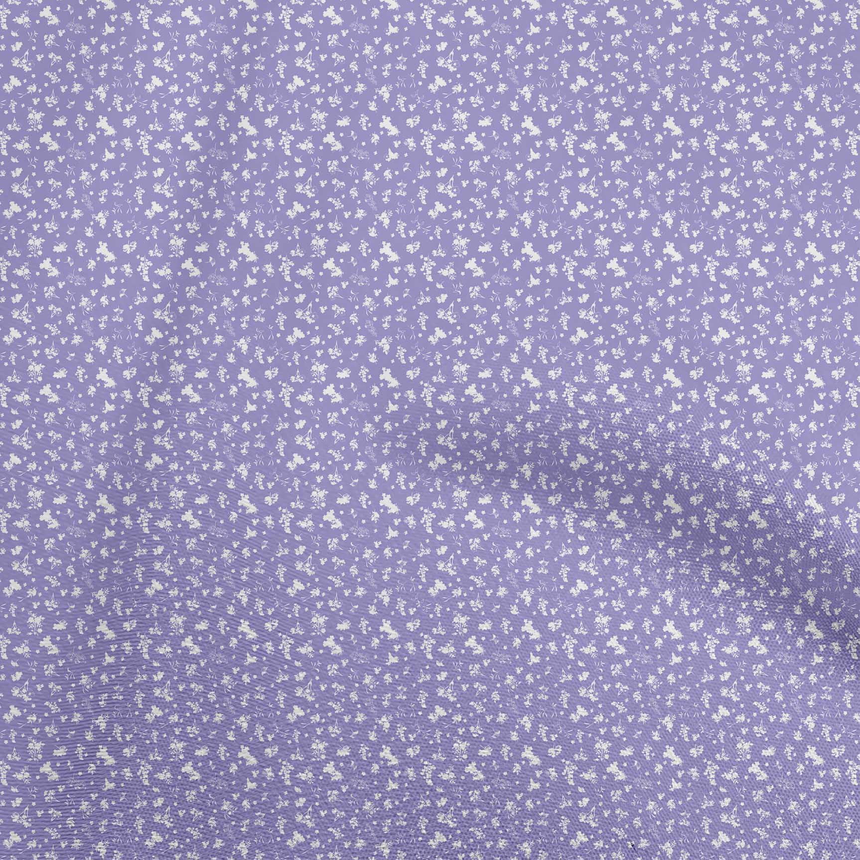 oneOone Silk Tabby Purple Fabric Floral Dress Material Fabric Print ...