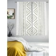 Abstract Boho Geometric Art Chiffon Sheer Curtains 72 Inches Long White ...