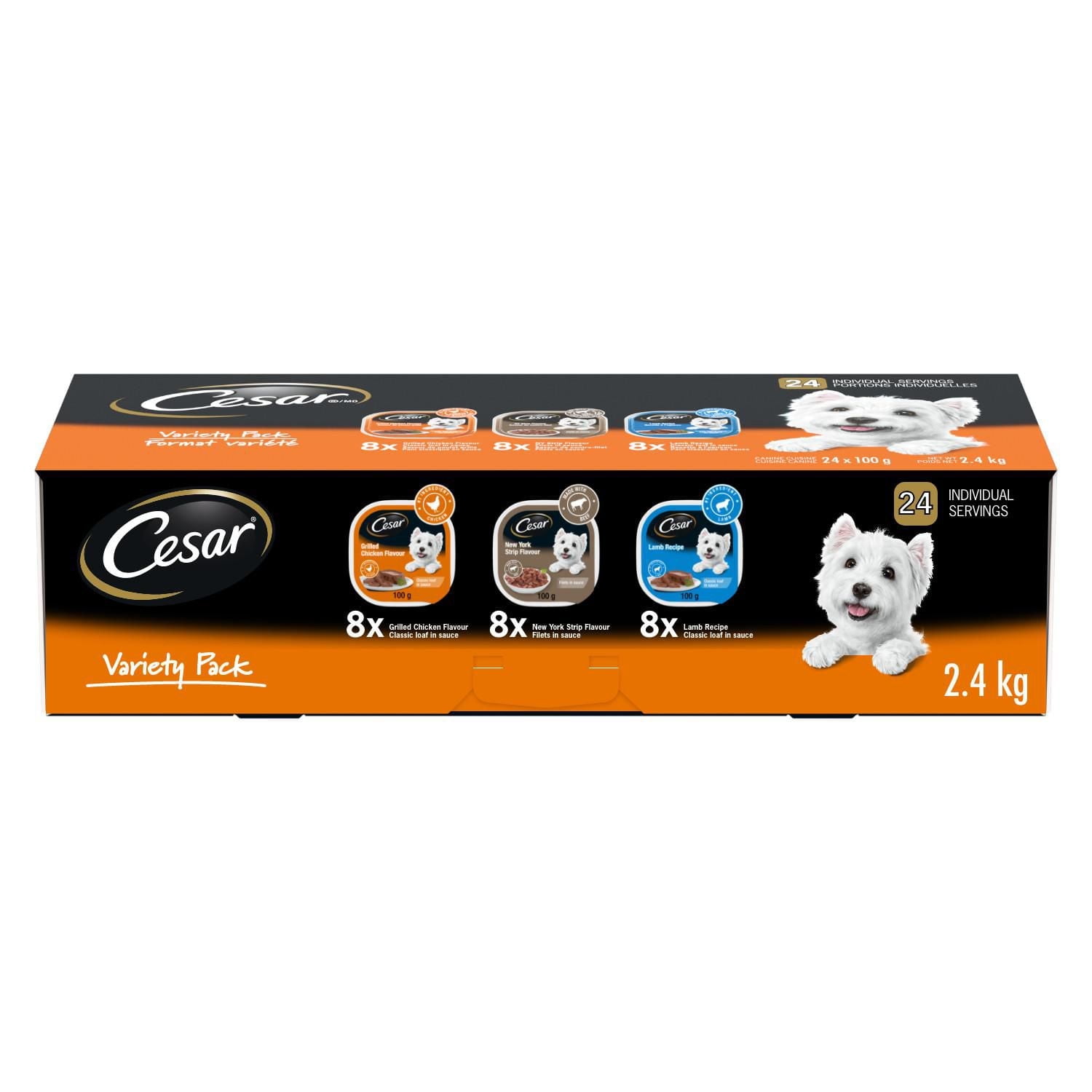 CESAR Classic Loaf in Sauce Wet Dog Food Variety Pack, with 8 Grilled ...