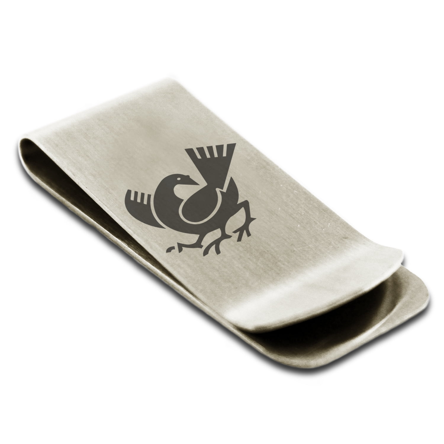 Stainless Steel Yata Crow Kamon Crest Engraved Money Clip Credit Card ...
