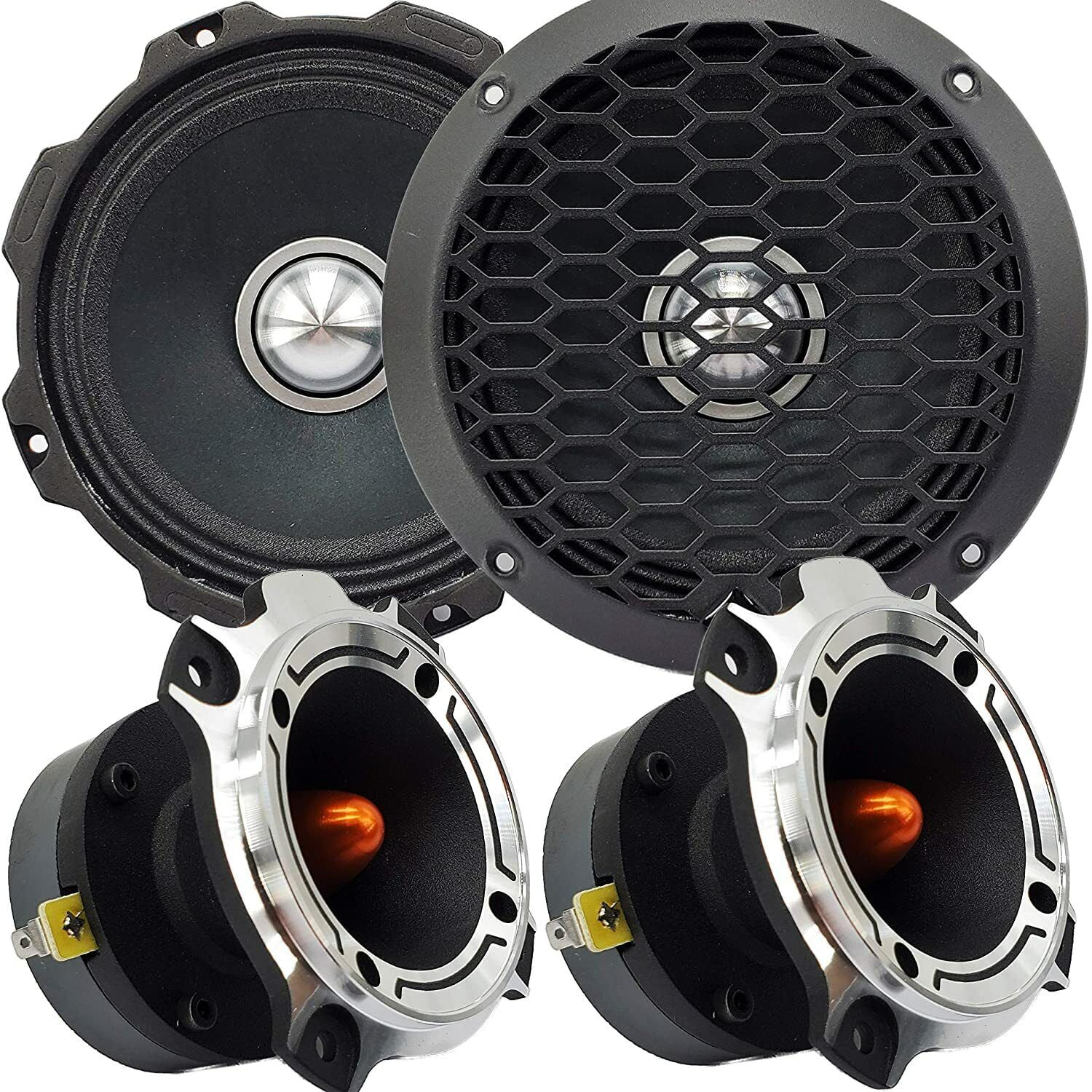 2x Gravity Warzone WZ6G Series 6.5? 1000W Midrange + 2x Tweeters 1200W ...