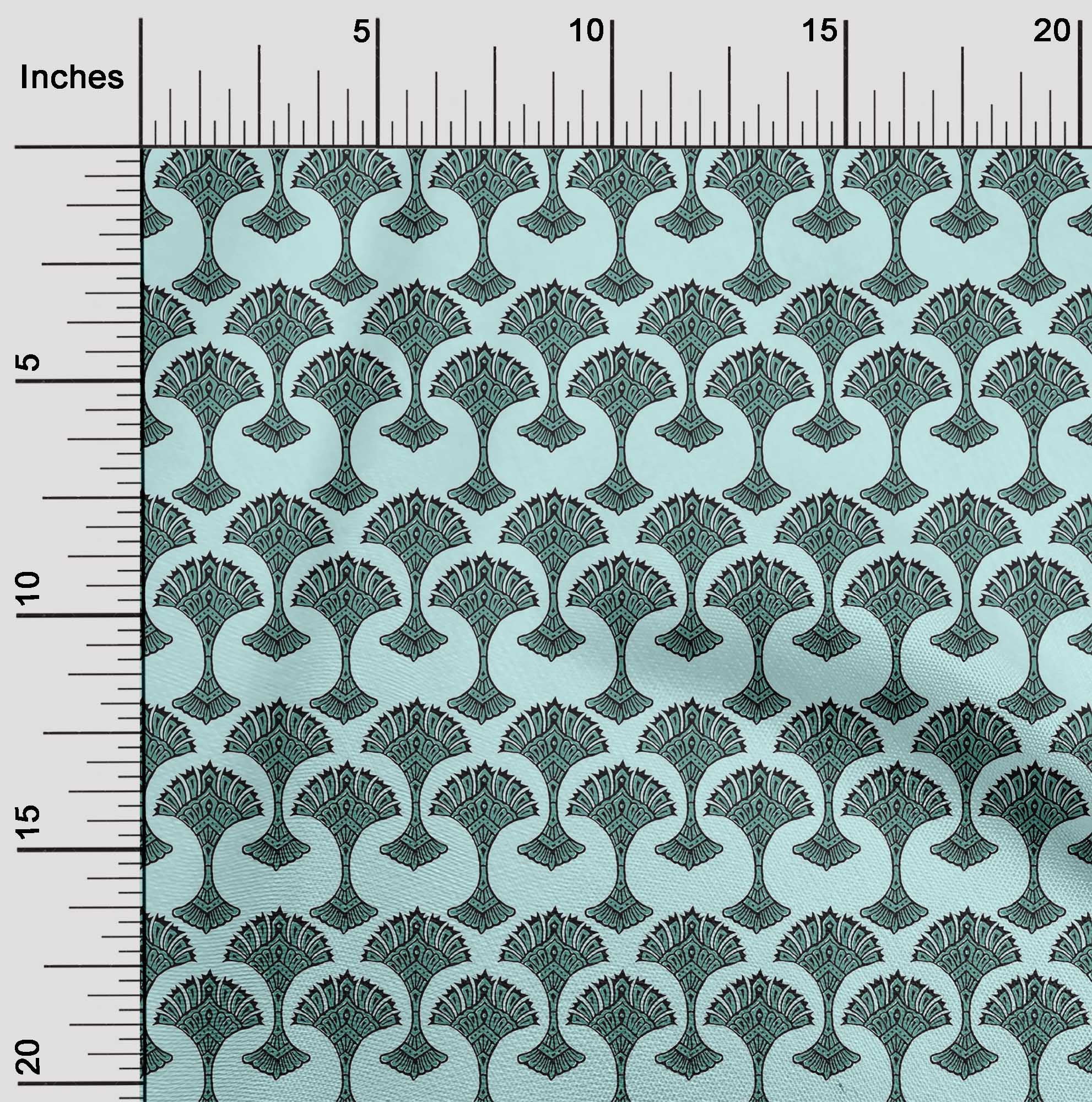oneOone Viscose Jersey Fabric Floral Block Printed Fabric 1 Yard 60 ...