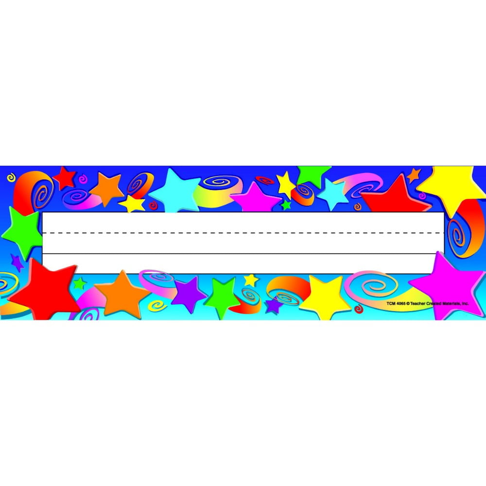 Stars Flat Nameplate With Flash Cards Or Labels - 3.50 x 11.50 In ...