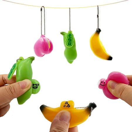 Keychain Fidget Toy Set for Kids and Adults 3 Colorful Pandas Puchi ...