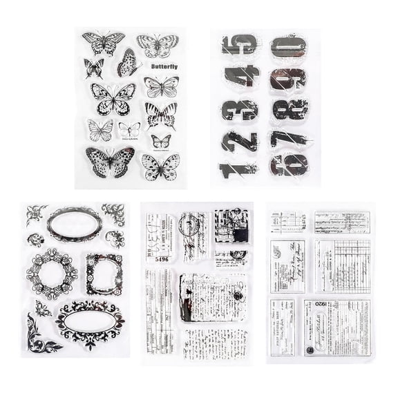 LELE LIFE 6 Sheets Vintage Clear Stamps, Retro Rubber Stamps ...
