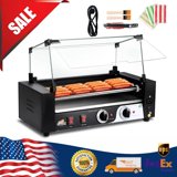 BENTISM Electric 12 Hot Dog 5 Roller Grill Cooker Machine Backsplash ...