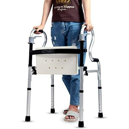 Folding Walker for Elderly & Handicap - Adjustable,Lightweight,Portable ...