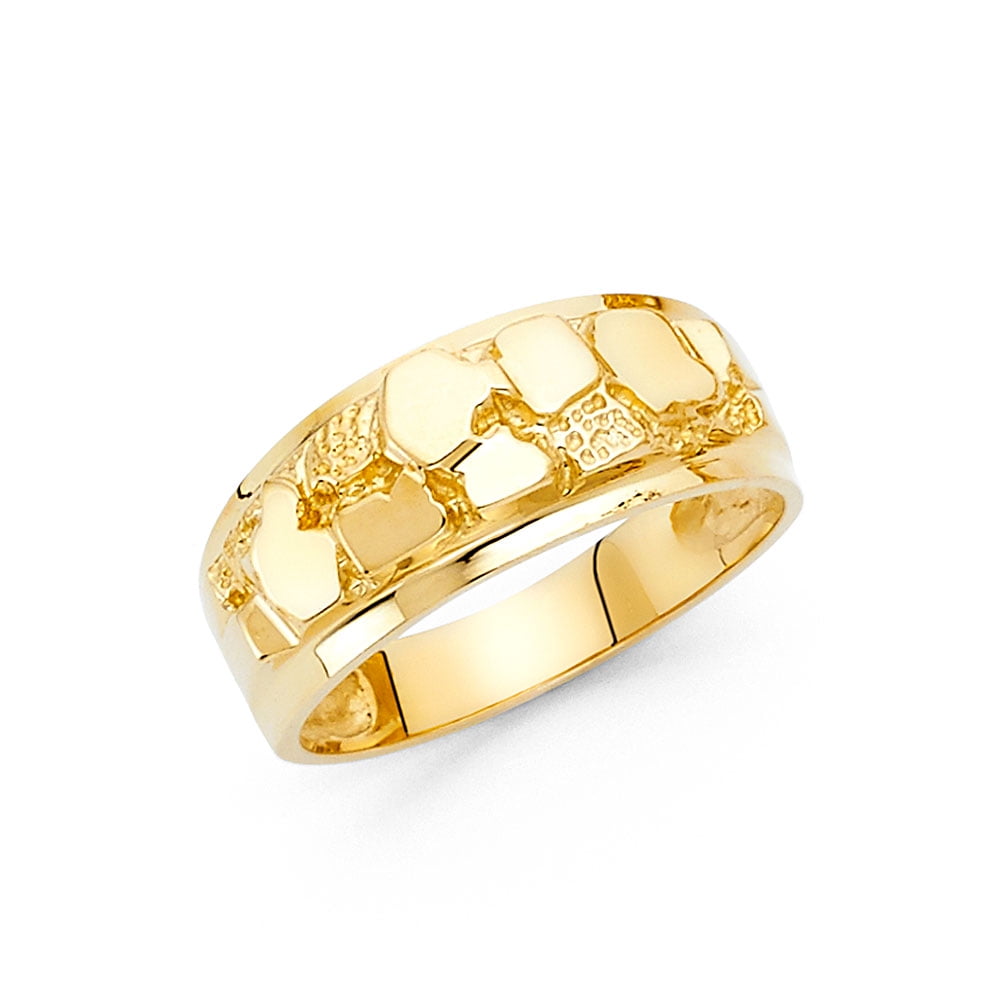 Solid 14k Yellow Gold Nugget Fashion Anniversary Ring Size 11 - Walmart.com