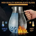 Glass Pitcher with Lid,1 Gallon Glass Water Pitcher Hot/Cold Water Jug ...