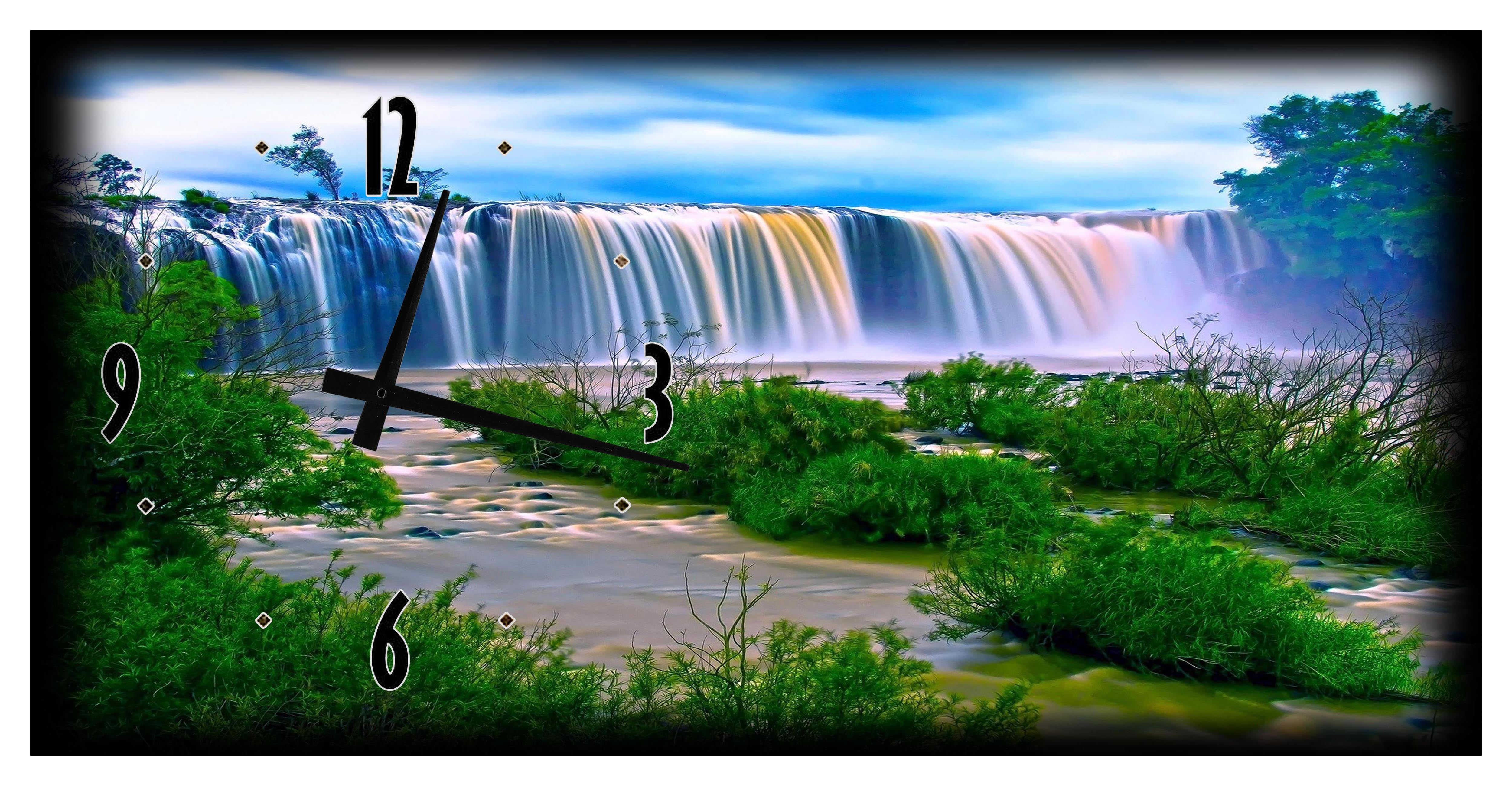 Large Wall Clock Colorful Waterfall To Quiet Lake Man Cave Garage 12 X large-wall-clock-colorful-waterfall-to-quiet-lake-man-cave-garage-12-x