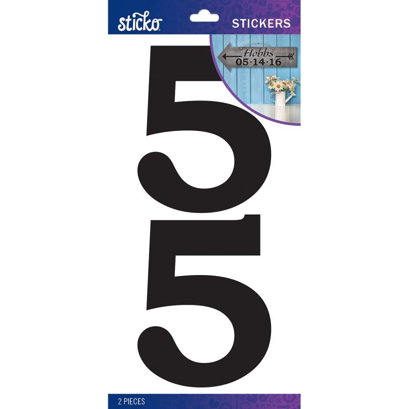 Sticko Basic Black Number Stickers-5 - Walmart.com