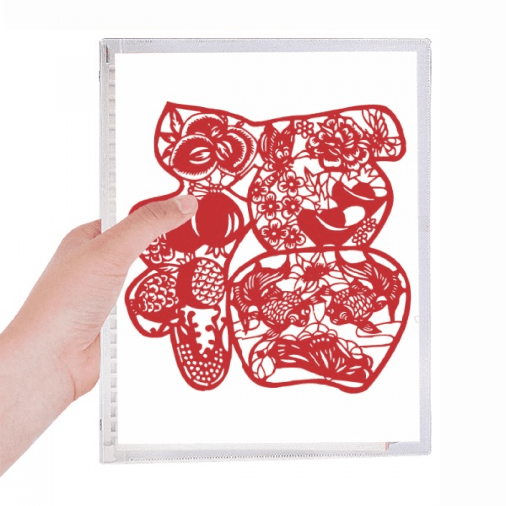 Blessing Paper Cut Flower Bird Fish Notebook Loose Diary Refillable ...