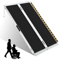 Wheelchair Ramp 4.5FT,Portable Folding Aluminum with Load-Reducing ...