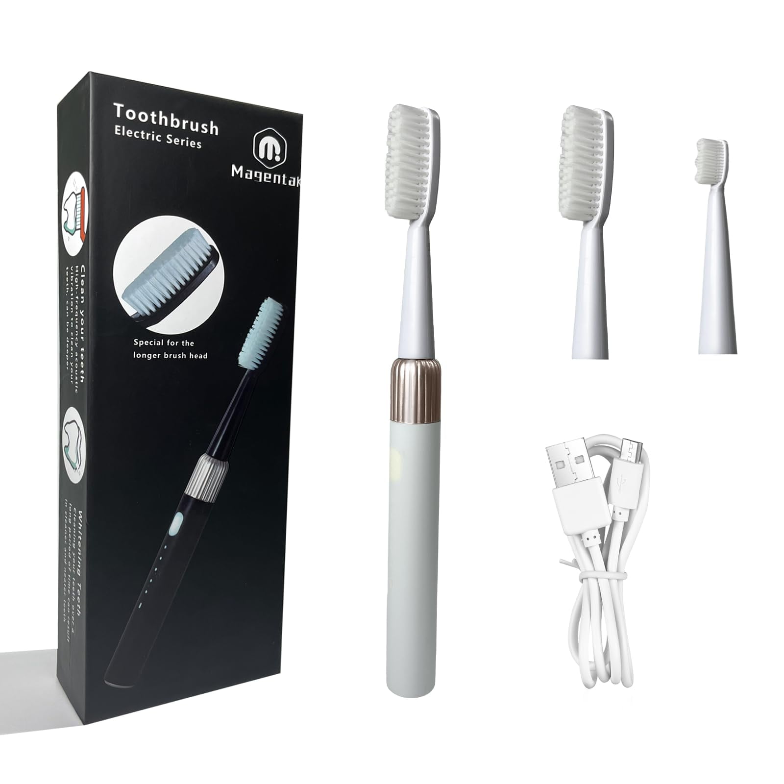 Cepillo de dientes eléctrico Magentak Large Long Head para adultos ...