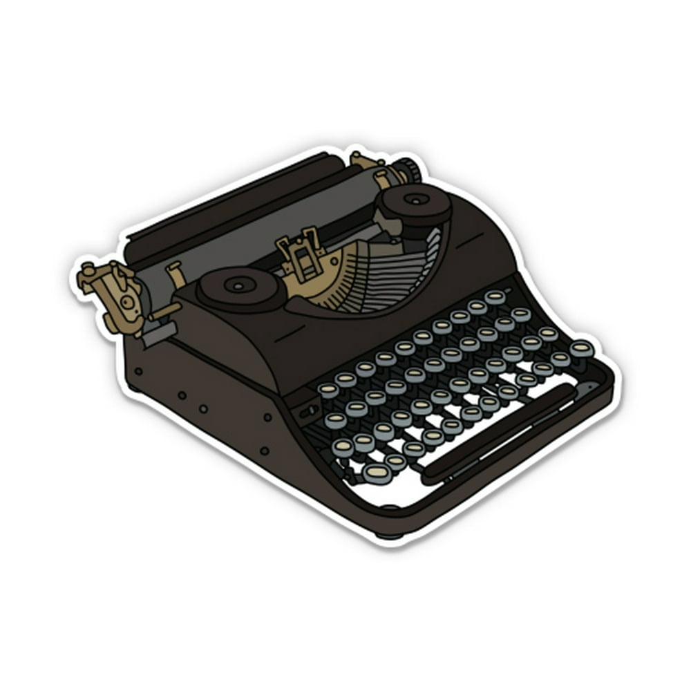 Old Fashioned Typewriter Author Writer - 3" Vinyl Sticker - For Car ...