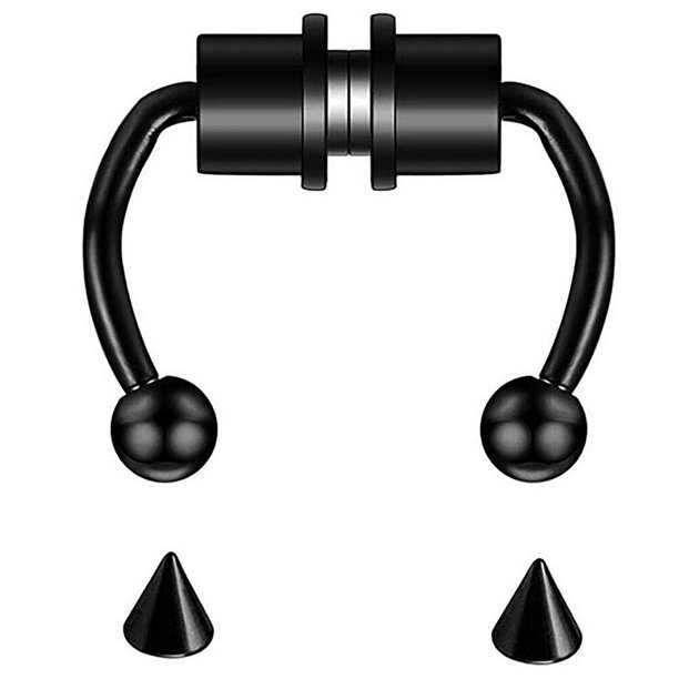 US 1-2 Pcs Magnetic Septum Nose Ring Stainless Steel Fake Non Piercing ...