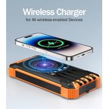 36000mAh Solar Charger Power Bank 15W Fast Charging with 4 Cables ...