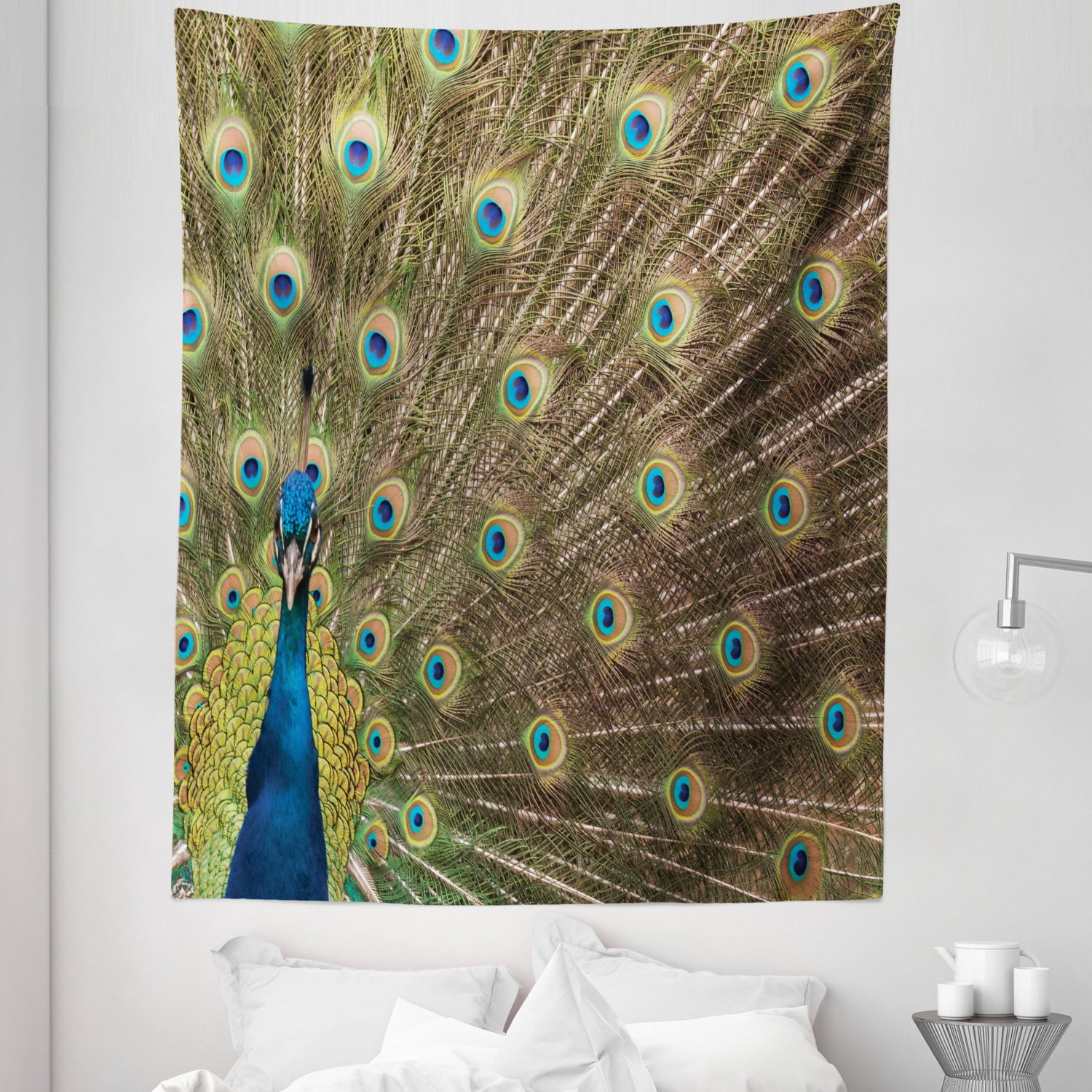 Feather Tapestry, Scene of a Peacock Making the Wheel Dreamy Stunningly ...