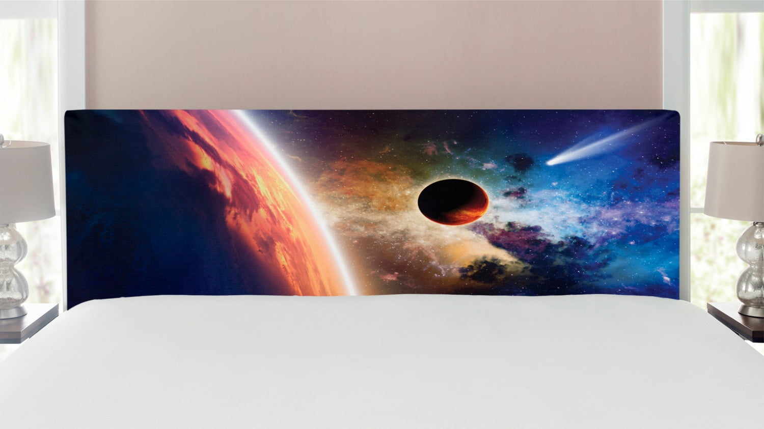 Outer Space Headboard, Comet Approaches Vibrant Planet Scientific ...