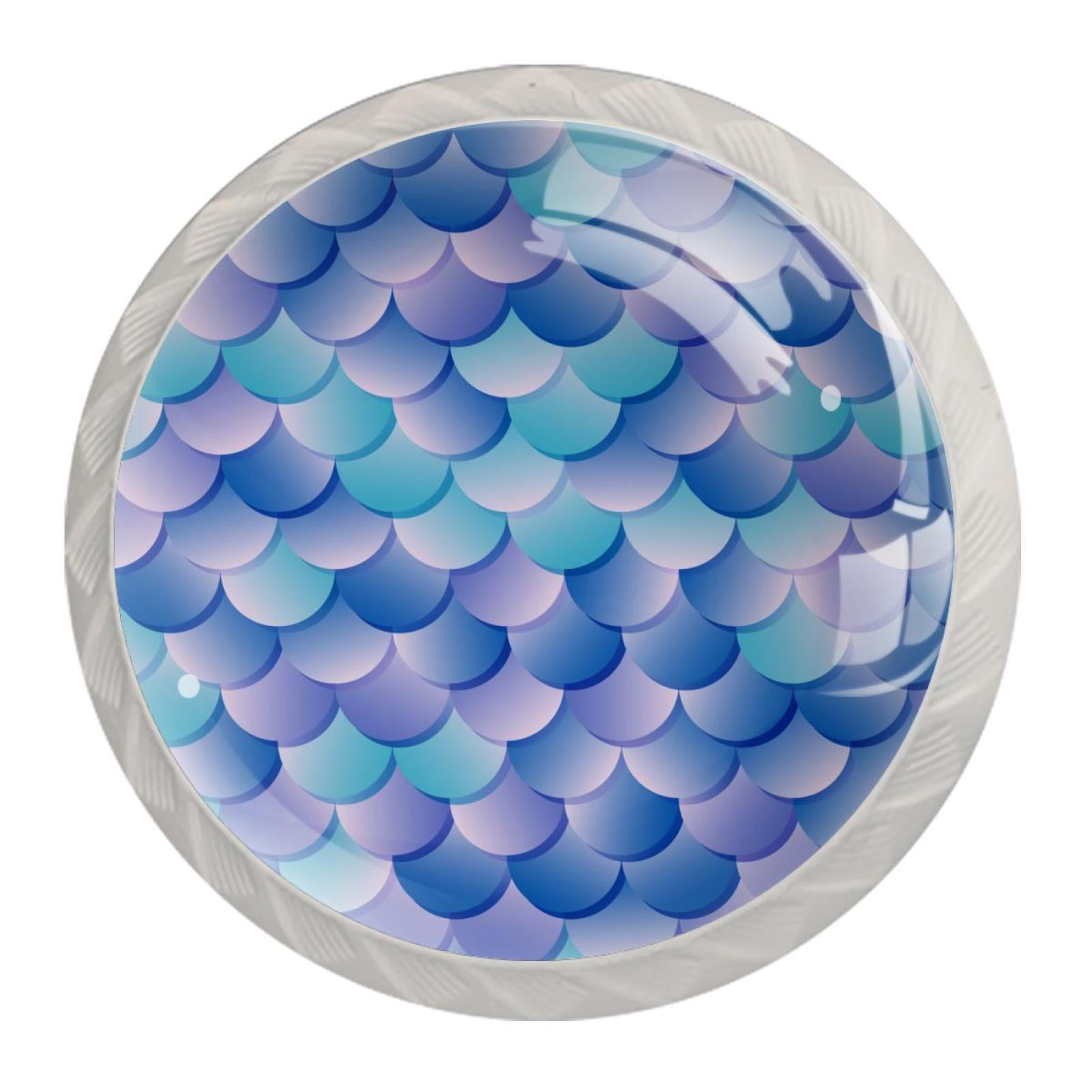 4 Pcs Mermaid Fish Scale Knobs for Kitchen Cabinet Cupboard Dresser ...