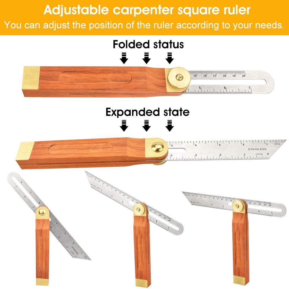 Bisel cuadrado deslizante en acero inoxidable y madera Bisel ...