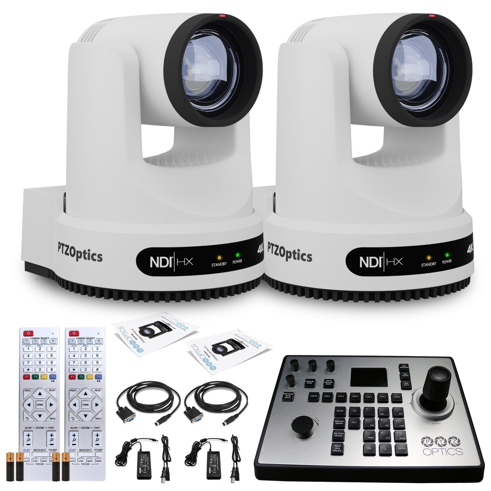 2 x PTZOptics Move 4K SDI/HDMI/USB/IP PTZ Camera with 12x Optical Zoom ...