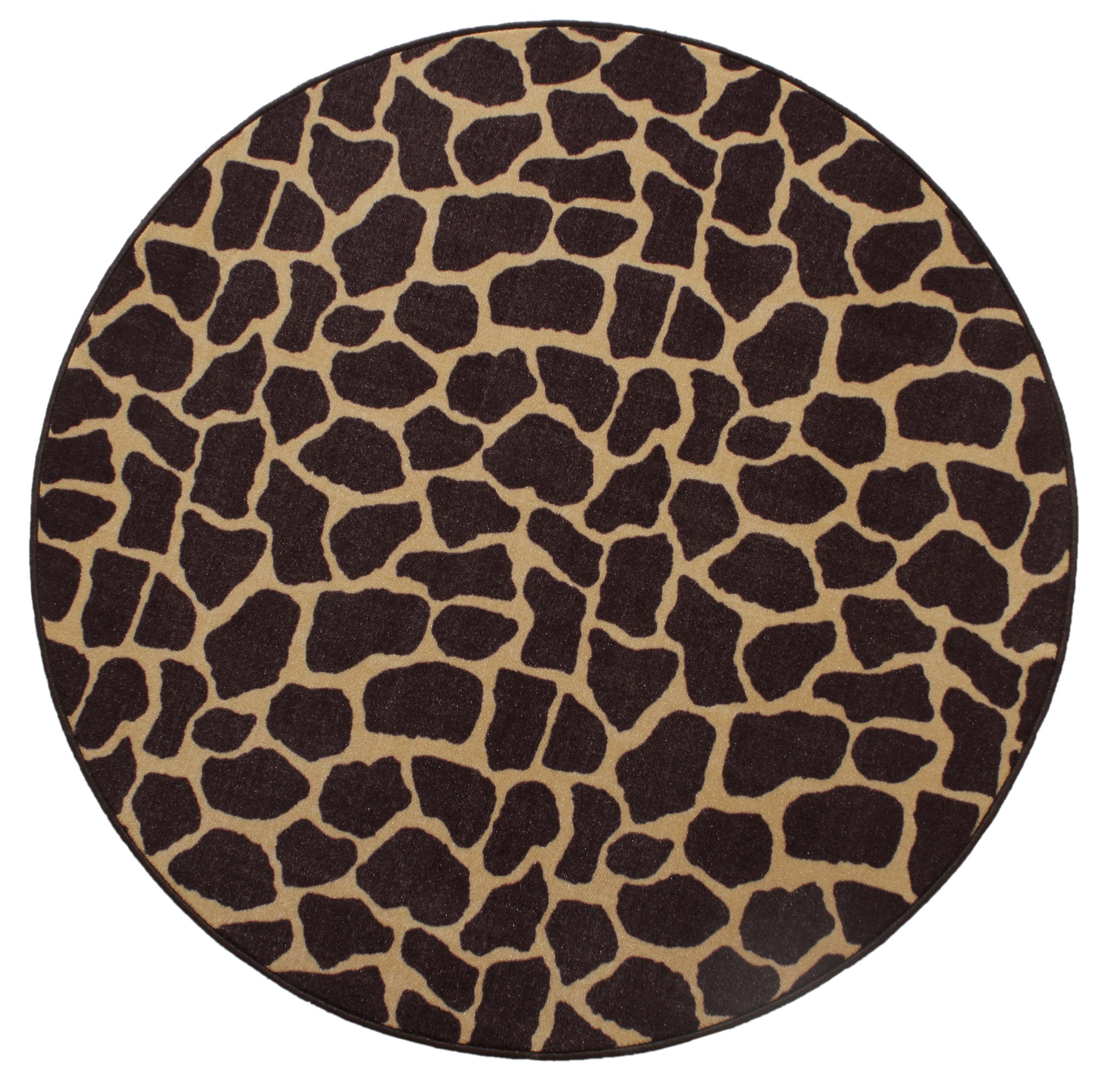 Furnish My Place Animal Print Rug - 7 ft. Round, Giraffe Tall Order ...