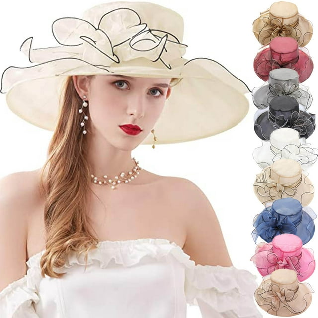 Hats for Women - Organza Fascinator Lady Cocktail Tea Party Church ...