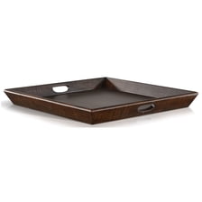 Benjara Set of 2 Mango Wood Trays, Twisted Jute Handles, Rustic Brown ...