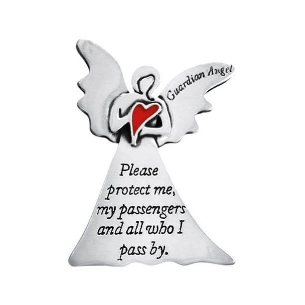 Extel Pewter Guardian Angel "Please Protect Me" Sun Visor Clip for Men ...
