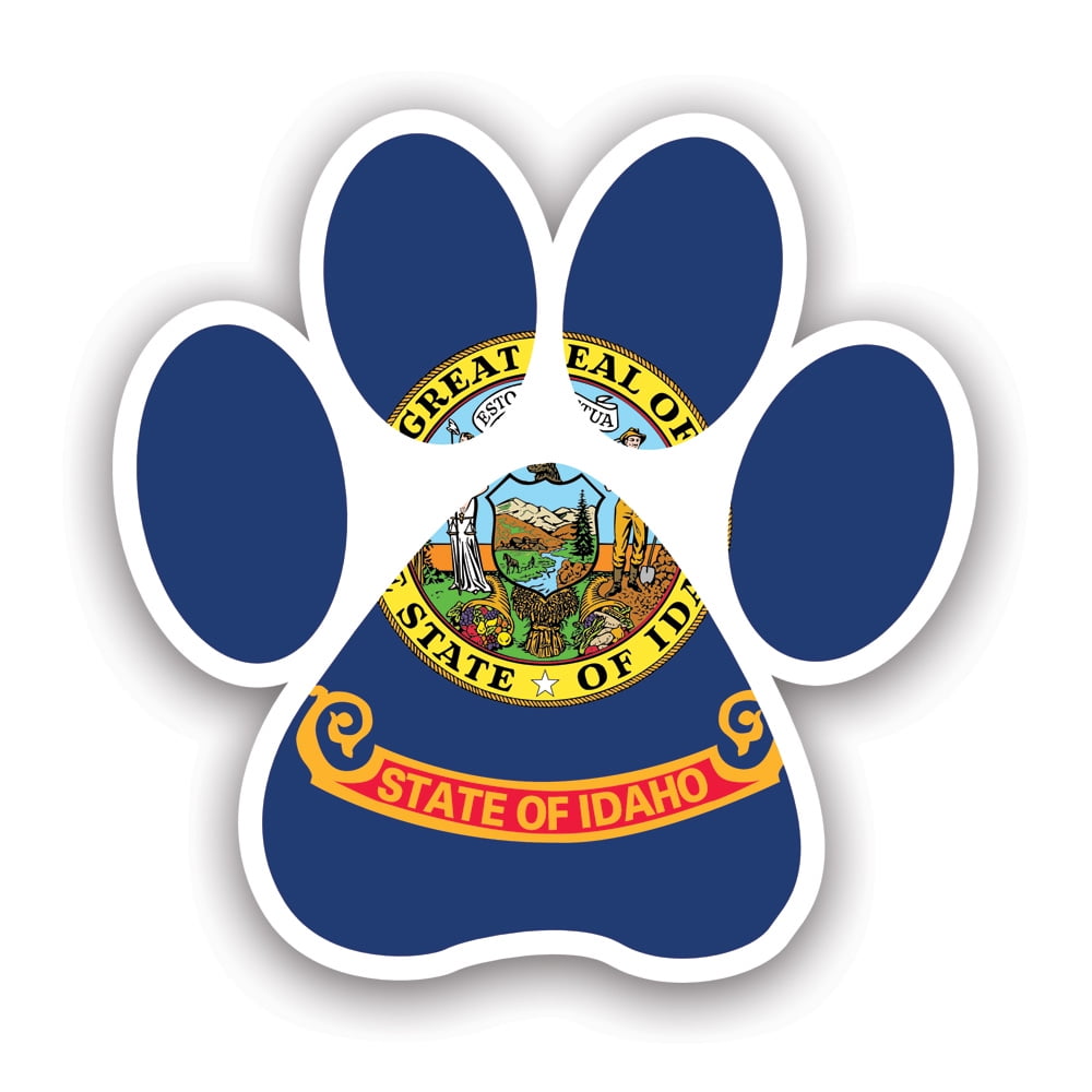 Idaho State Paw Print Shaped Sticker Decal - Self Adhesive Vinyl ...