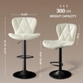 360 Swivel, Ools, Height Adjustment, Faux Leather Upholstered White ...