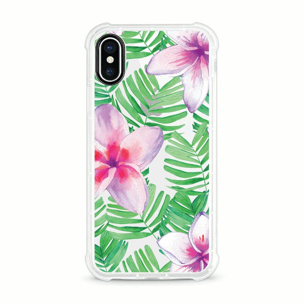 OTM Essentials iPhone X Clear Rugged Edge Phone Case, Plumeria ...