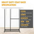 Clothes Rack Heavy Duty, Rolling Clothes Rack with Wheels, Garment Rack ...