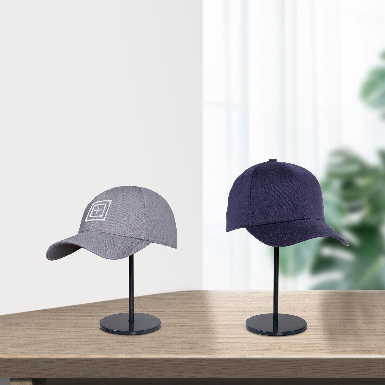2 Domed Metal Tabletop Hat Display Rack Metal Hat&Wig Stand Black ...