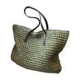 Army Green Rope Woven Beach Bag, Large Capacity Casual Shoulder Tote ...