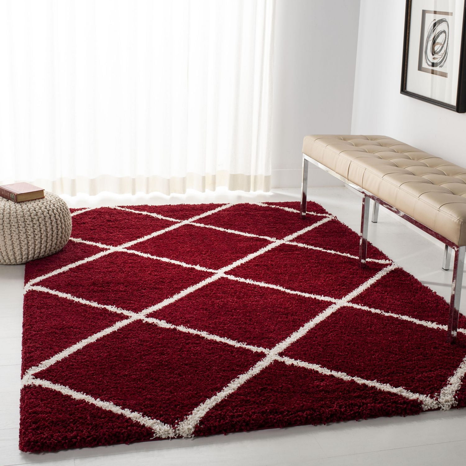 Click here for Safavieh Hudson Amias Geometric Shag Area Rug 3 Ft... prices