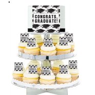 24pack Black Grad Cap Cupcake / Desert / Food Decoration Topper Rings ...