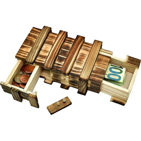 Magic Box Wooden Secret Puzzle Box with 2 Large Secret Compartments for ...