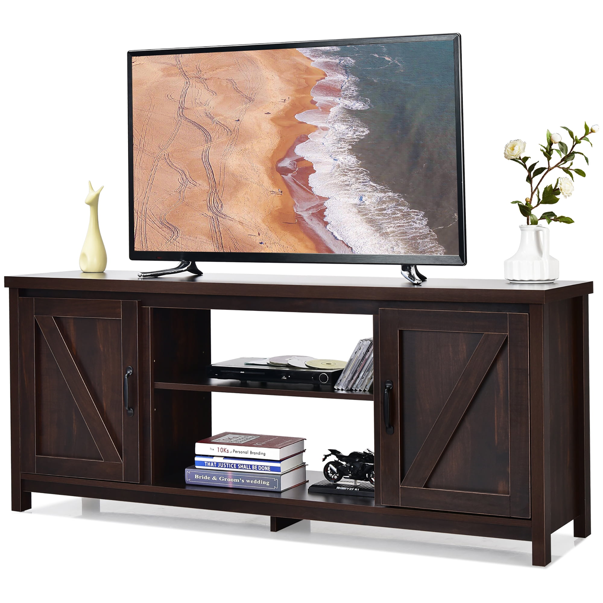 Click here for Costway 59 Tv Stand Media Console Center W/ Storag... prices