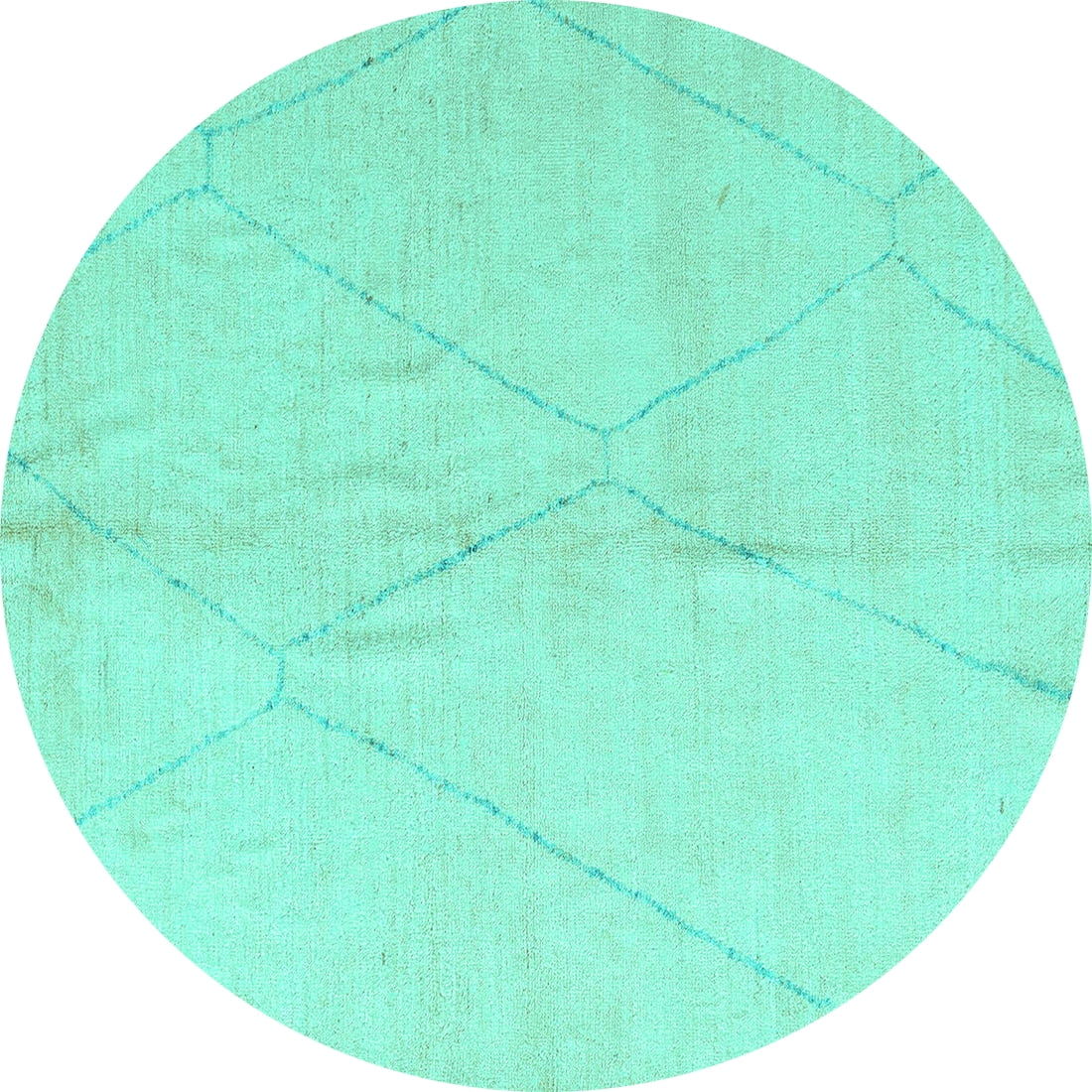 Ahgly Company Indoor Round Solid Turquoise Blue Modern Area Rugs, 8 ...