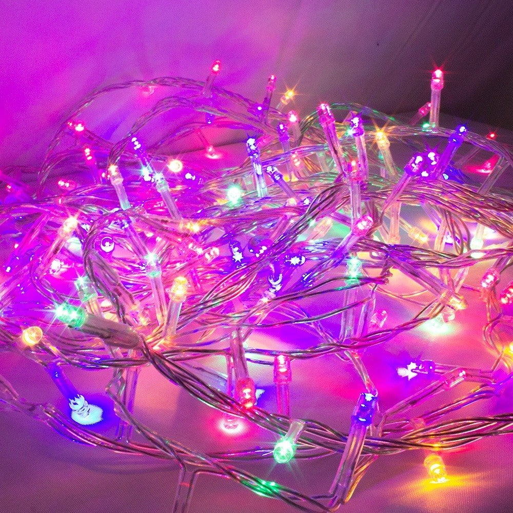 Serie de Luces La Merced Luz Led Multicolor 140 Focos 8 Funciones Cable ...