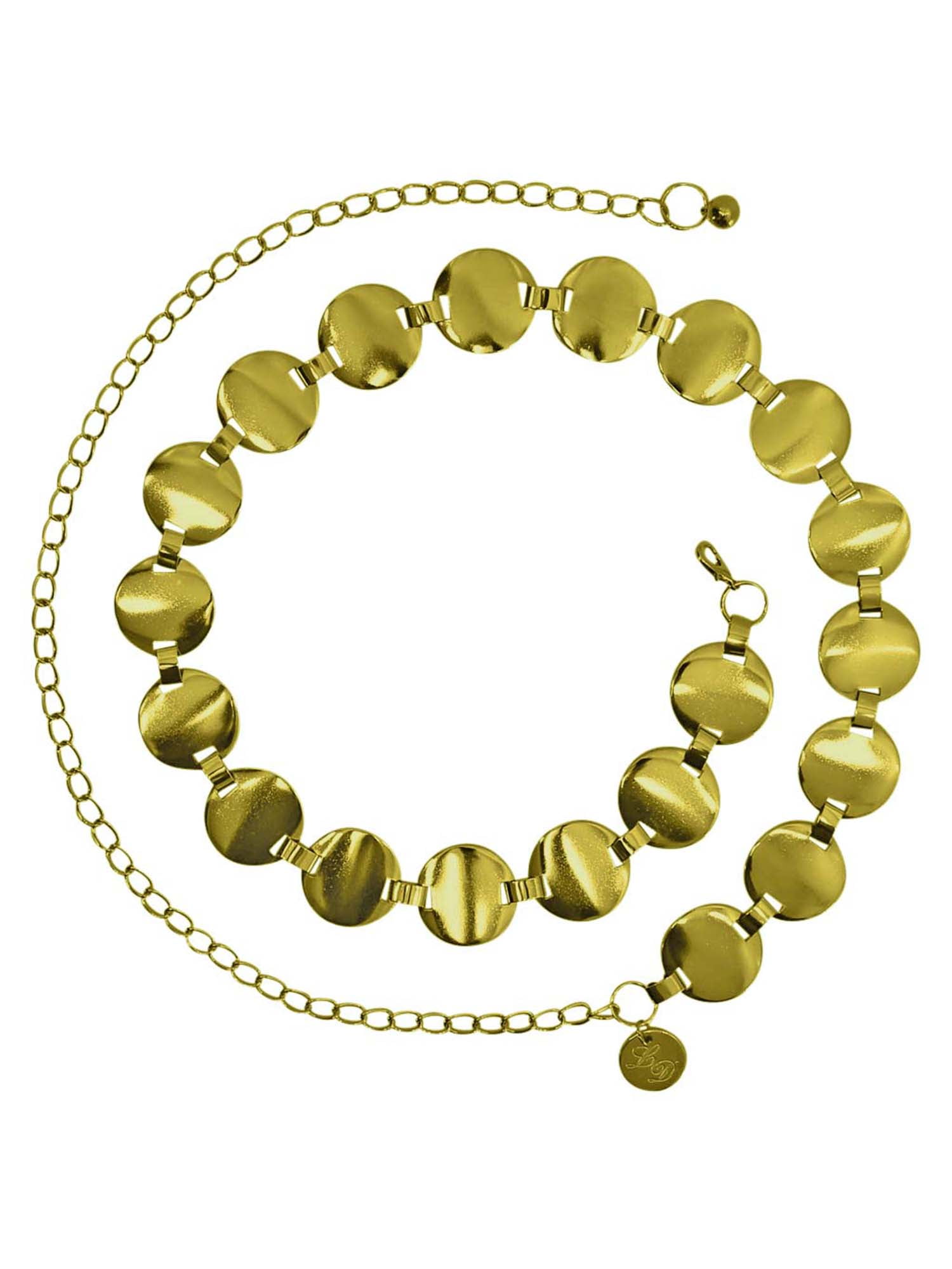 Gold Smooth Round Disc Chain Link Belt - Walmart.com