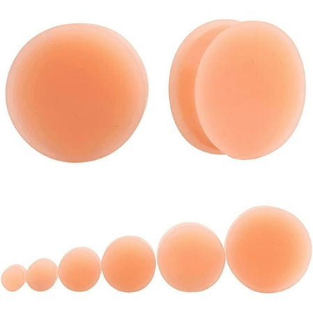 Flesh Skin Colored Ear Gauges Silicone Double Plugs Hide Retainer ...