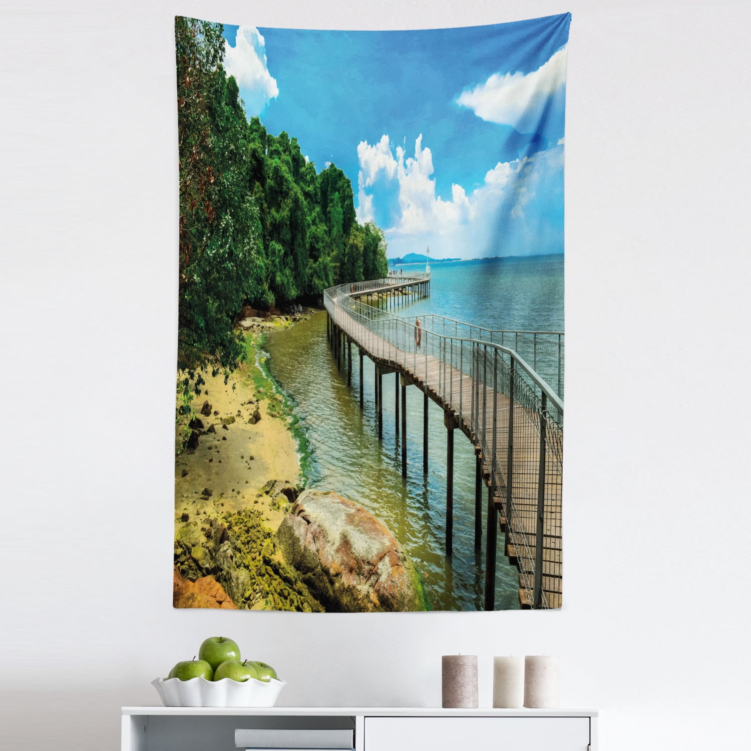 Coastal Tapestry, Boardwalk on the Bridge Singapore Island Rural View ...