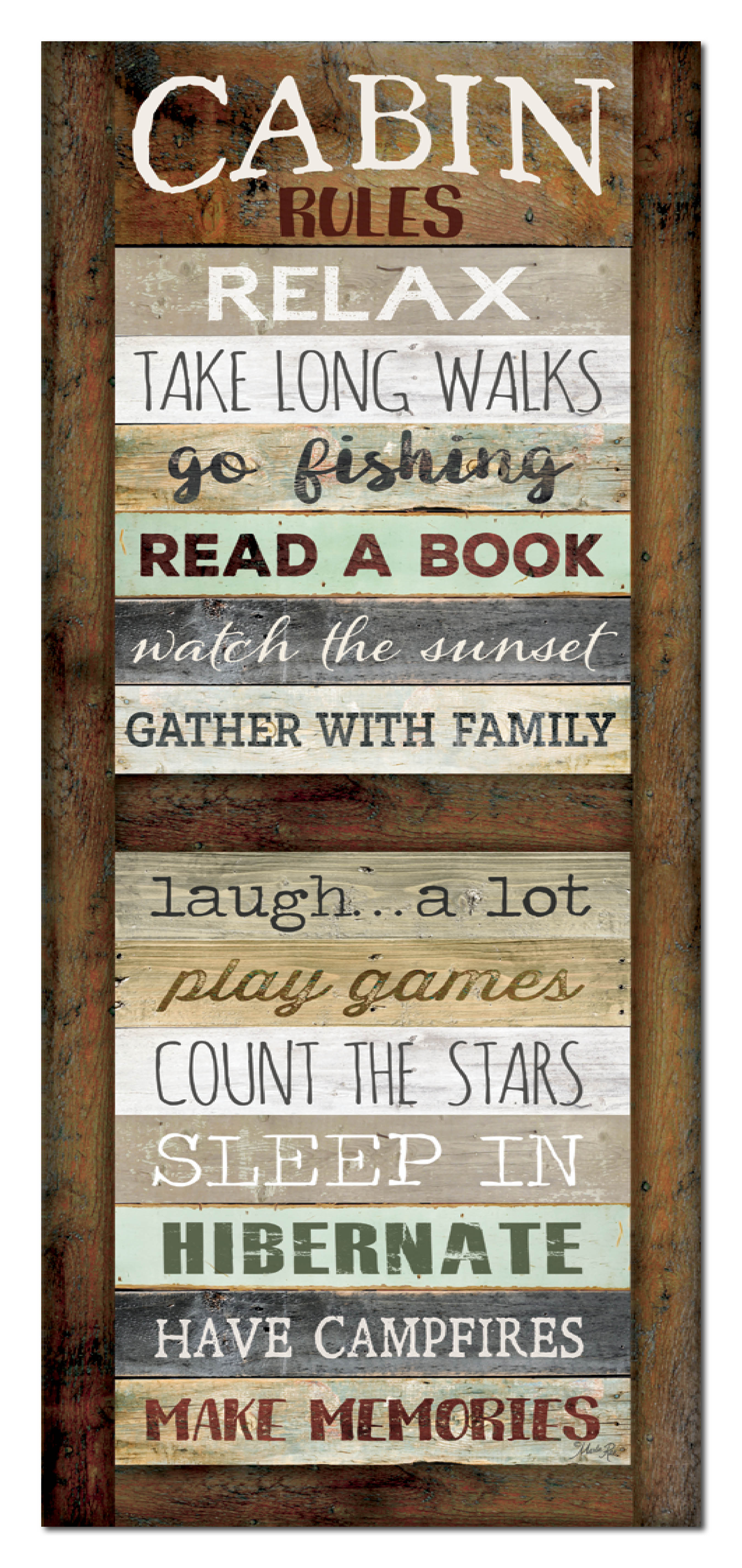 Gango Home Decor Lodge Cabin Rules by Marla Rae (Printed on Paper); One ...