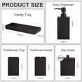 Black Bathroom Accessories Set 6 Square Toothbrush Holdersplete With ...
